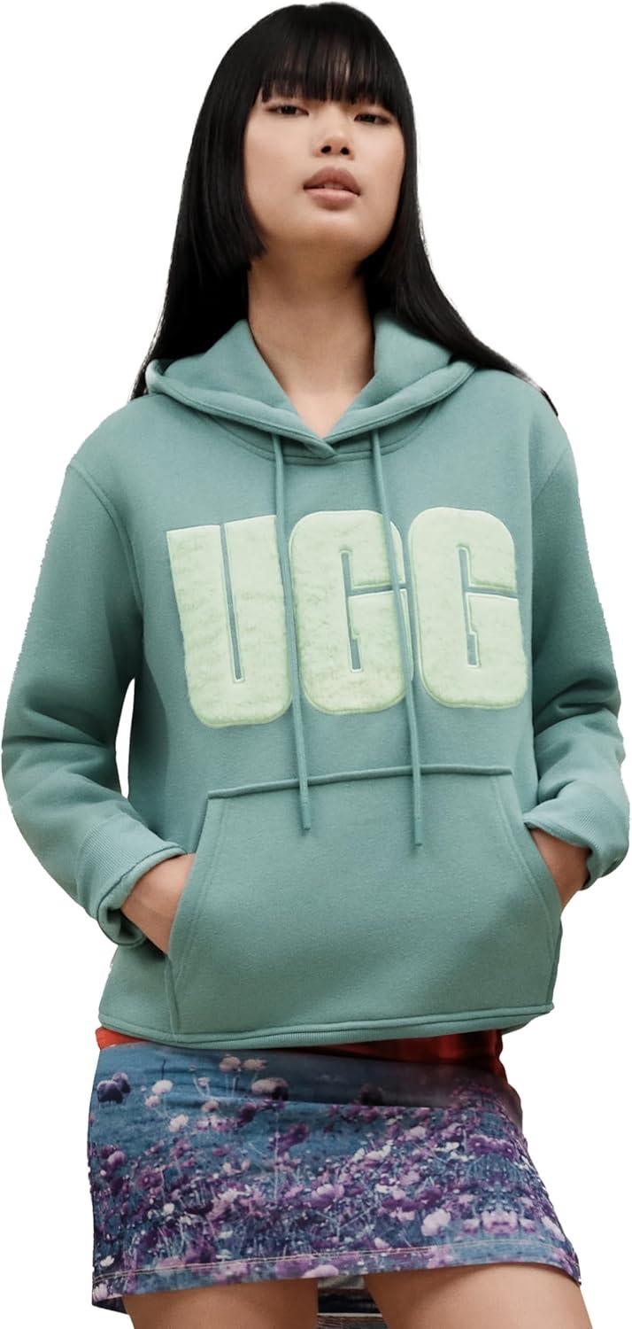 UGG Women’s Rey Fuzzy Logo Hoodie(Deep Ice) - UGG Store